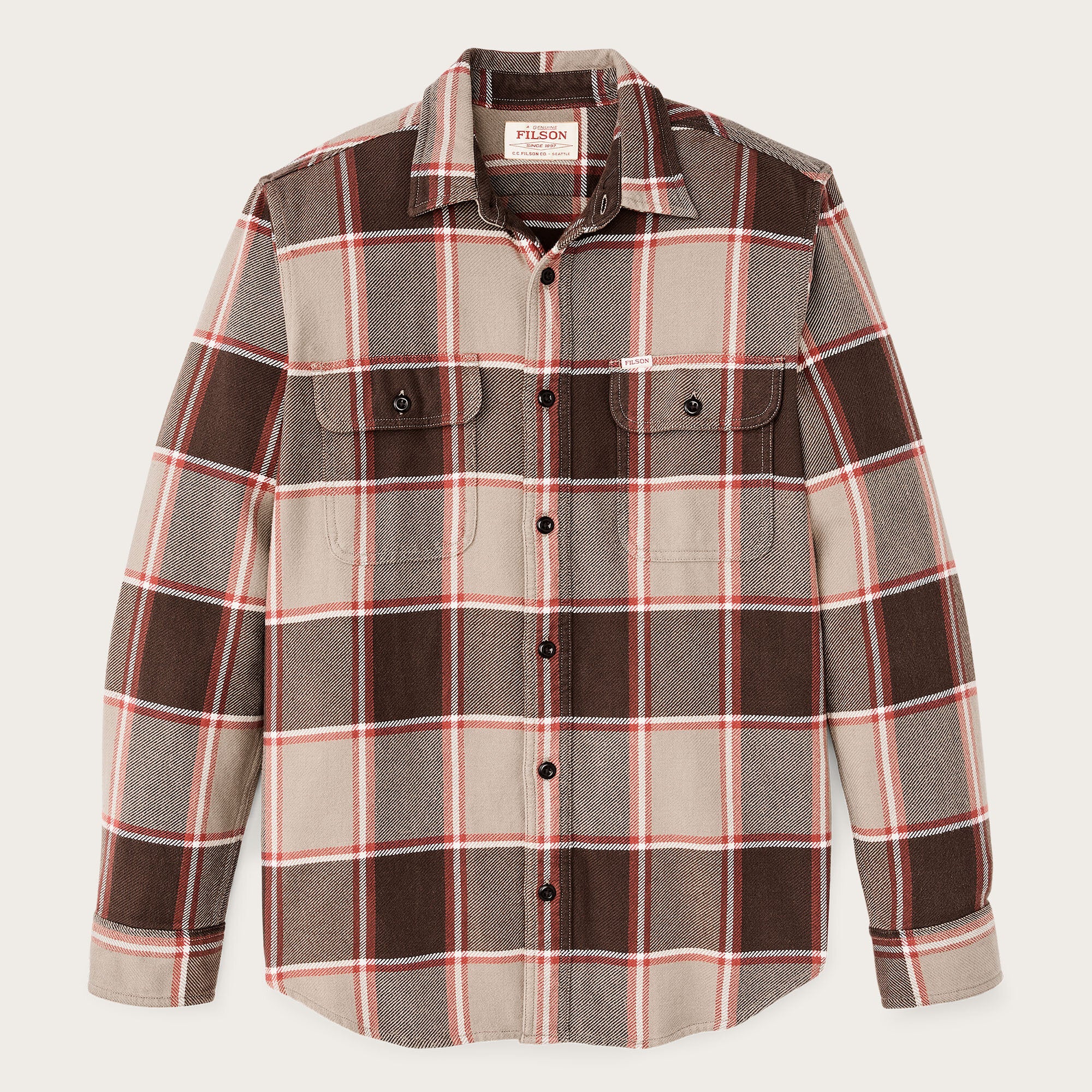 Vintage flannel work shirt by Filson | Tan / orange / multi (Multicolor)