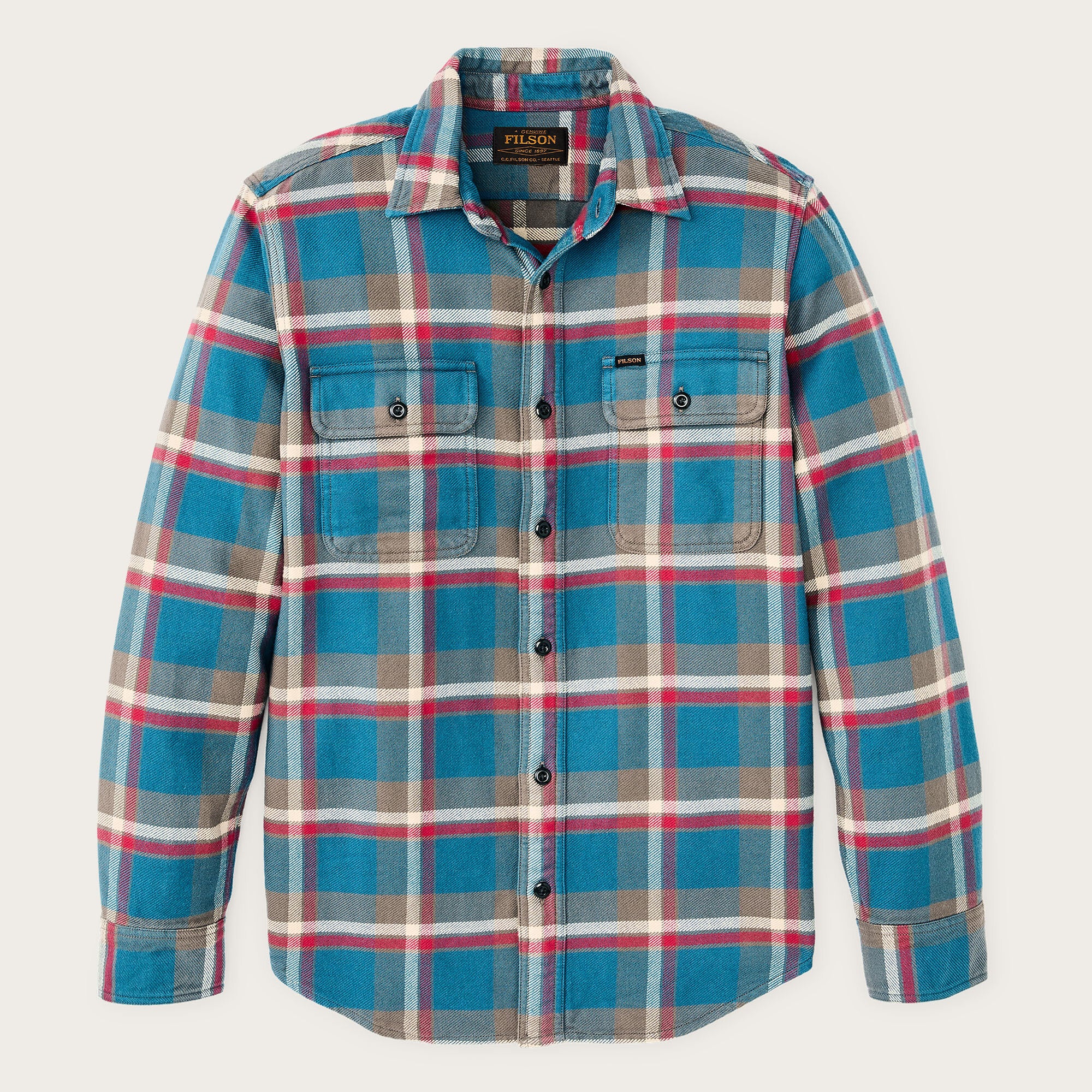 Vintage flannel work shirt by Filson | Blue / gray / multi (Blue)