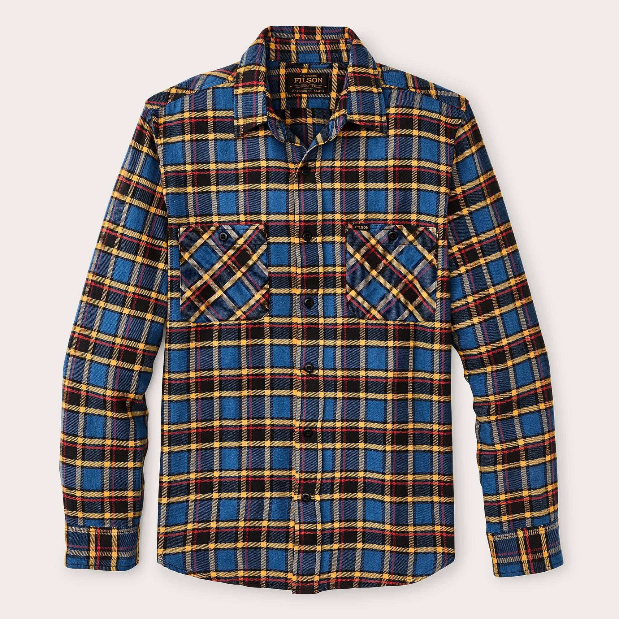The rangeland flannel shirt by Filson | Blue / yellow / mult (Blue)