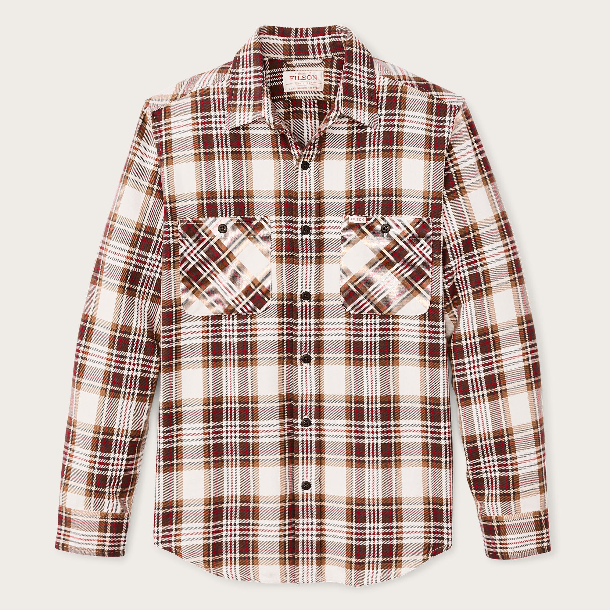 The rangeland flannel shirt by Filson | Red / brown plaid (Red)