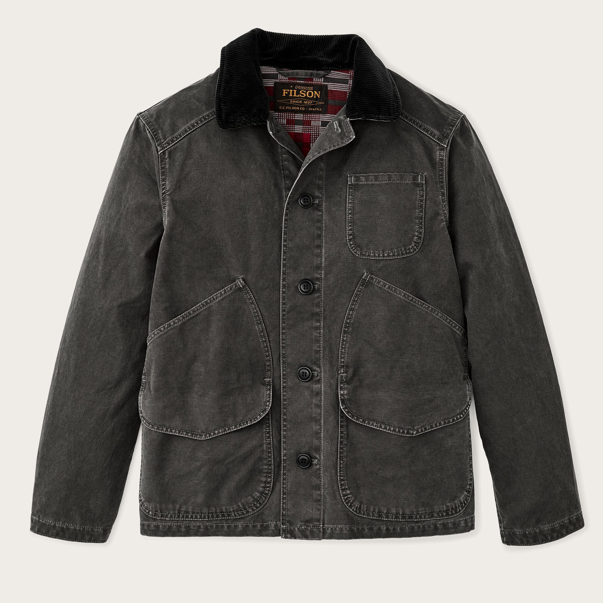 Canvas outfitter jacket di Filson | Peat (Grigio)