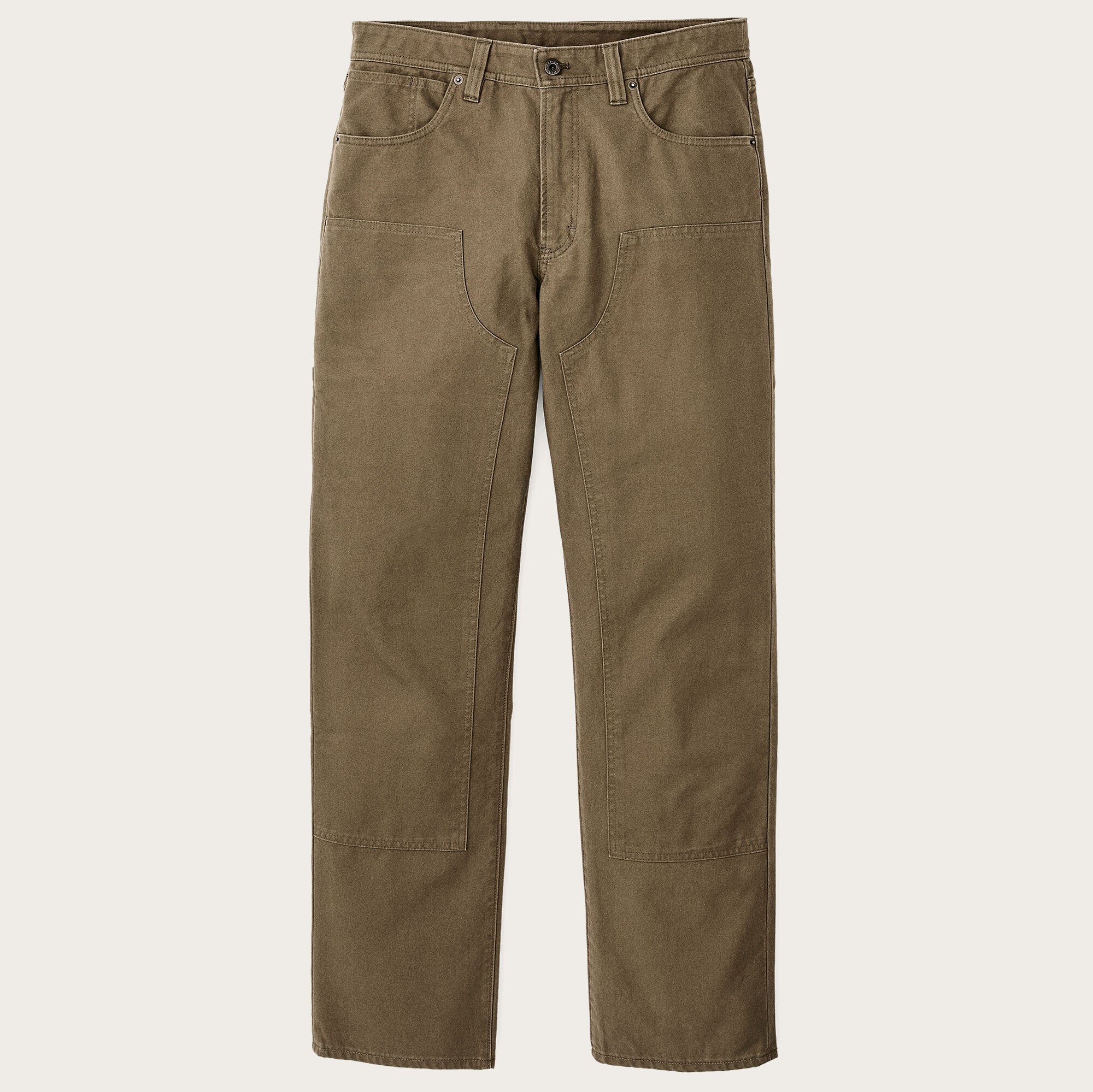 Dry tin cloth double front pants by Filson | Marsh olive