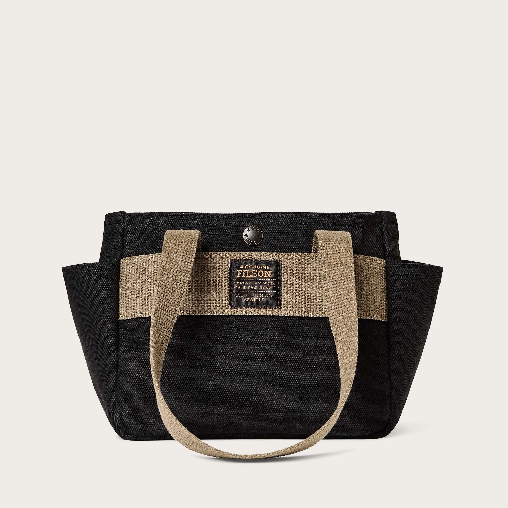 Rugged twill small open tote bag by Filson | Black (Black)