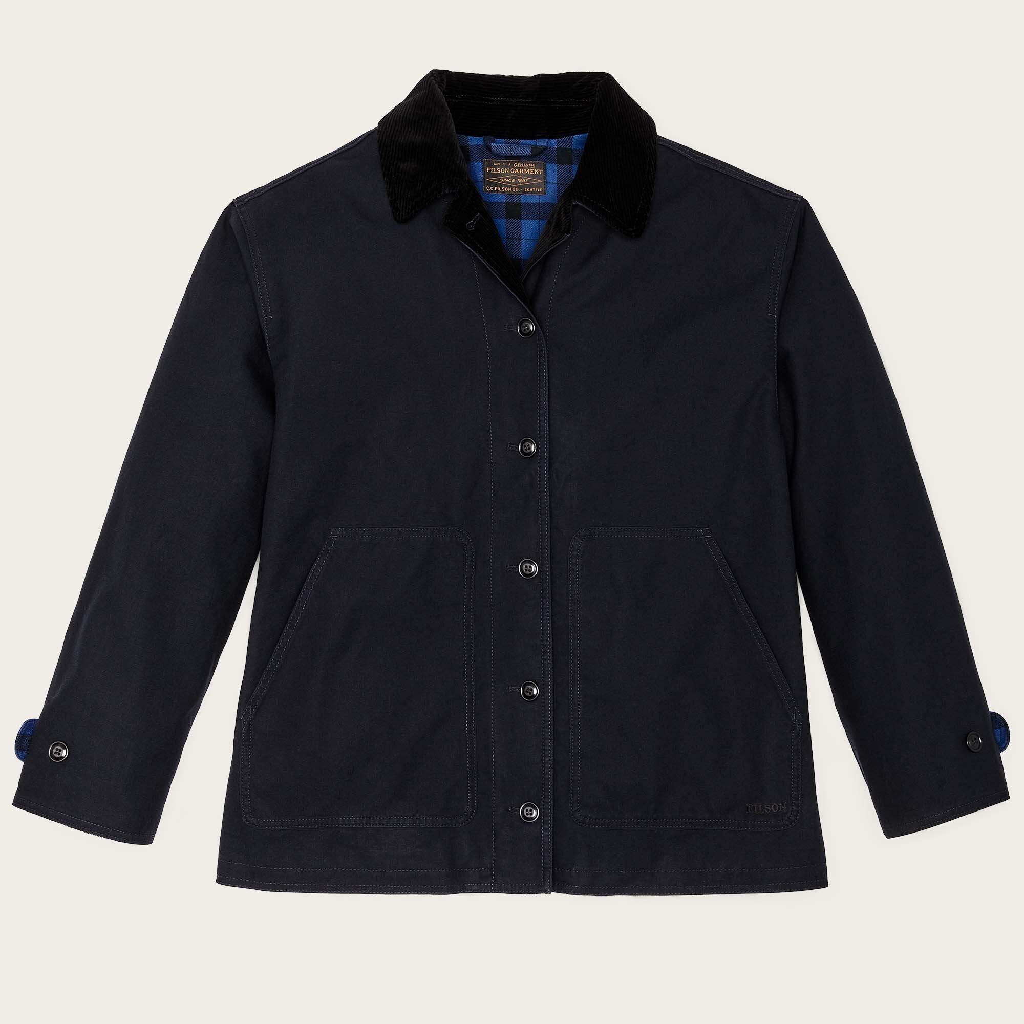 Women's dry tin cloth barn coat by Filson | Navy (Blue)