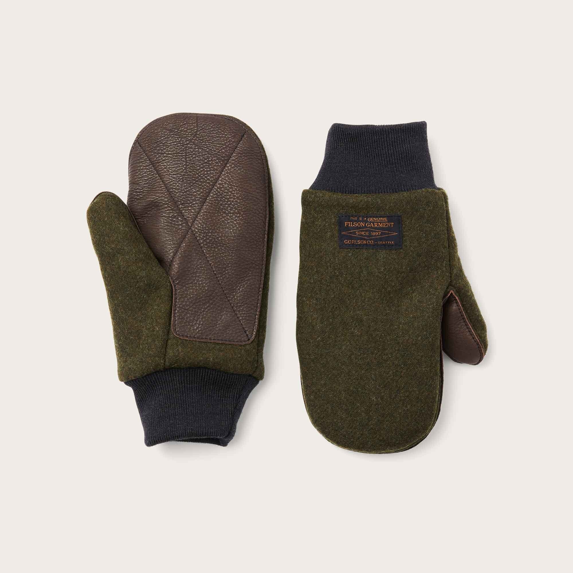 Leather palm mackinaw wool mittens von Filson | Forest green (Grün)
