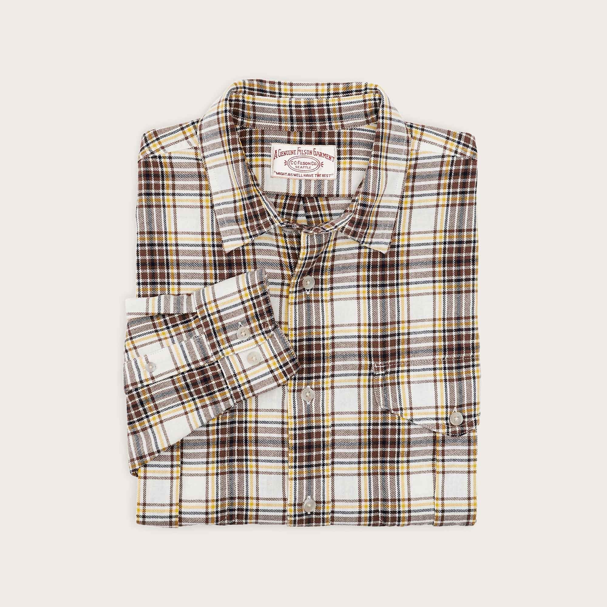 Lt wt alaskan guide shirt by Filson | Tabacco white (Brown)