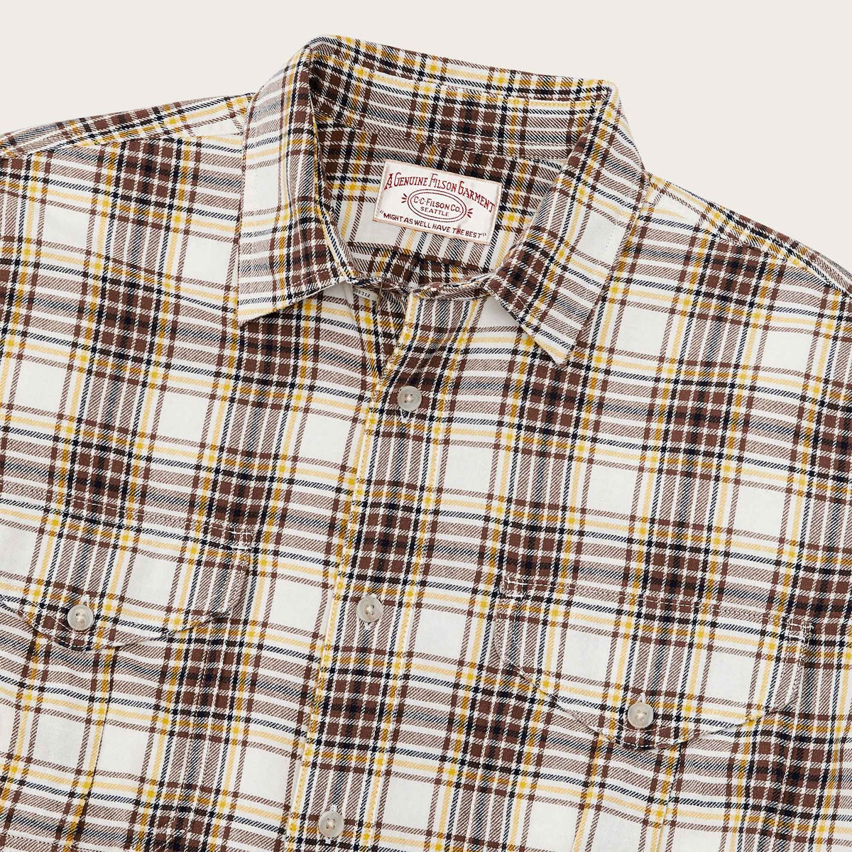 Lt wt alaskan guide shirt by Filson | Tabacco white (Brown)