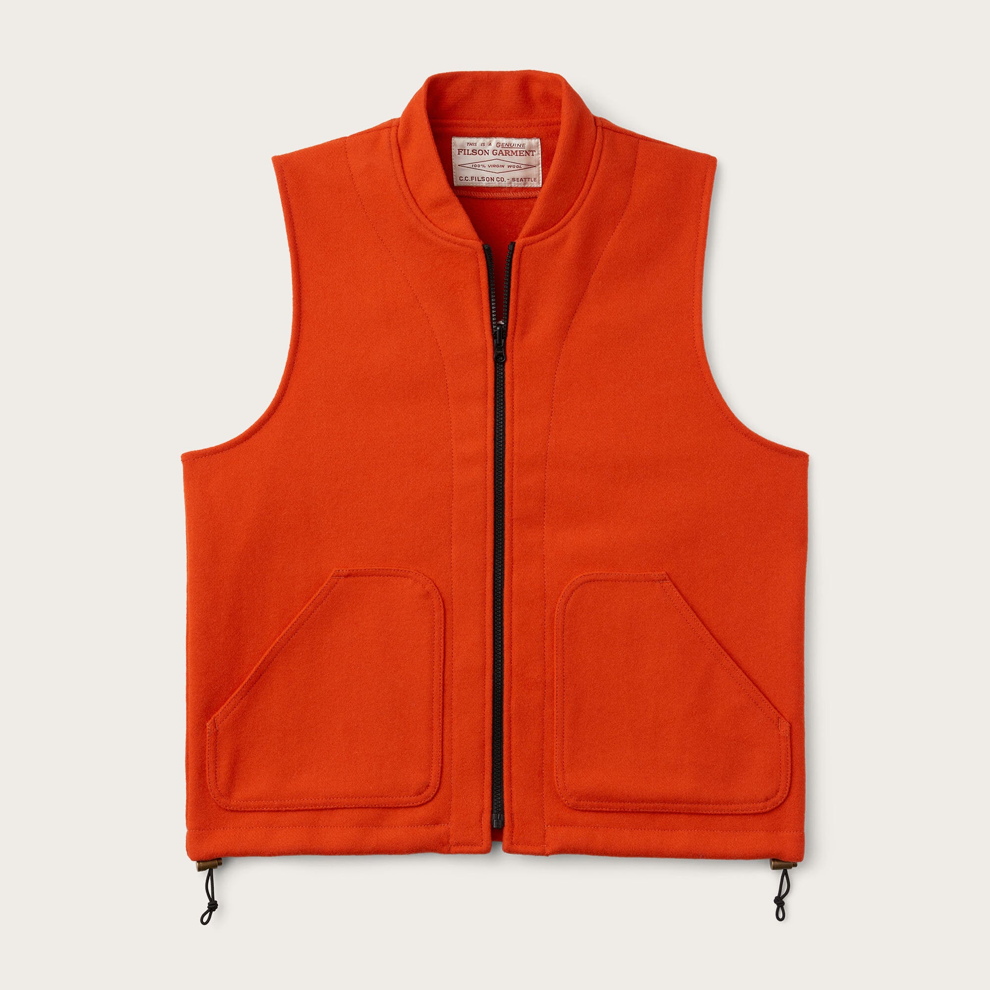 Mackinaw wool vest liner by Filson | Flame (Orange)